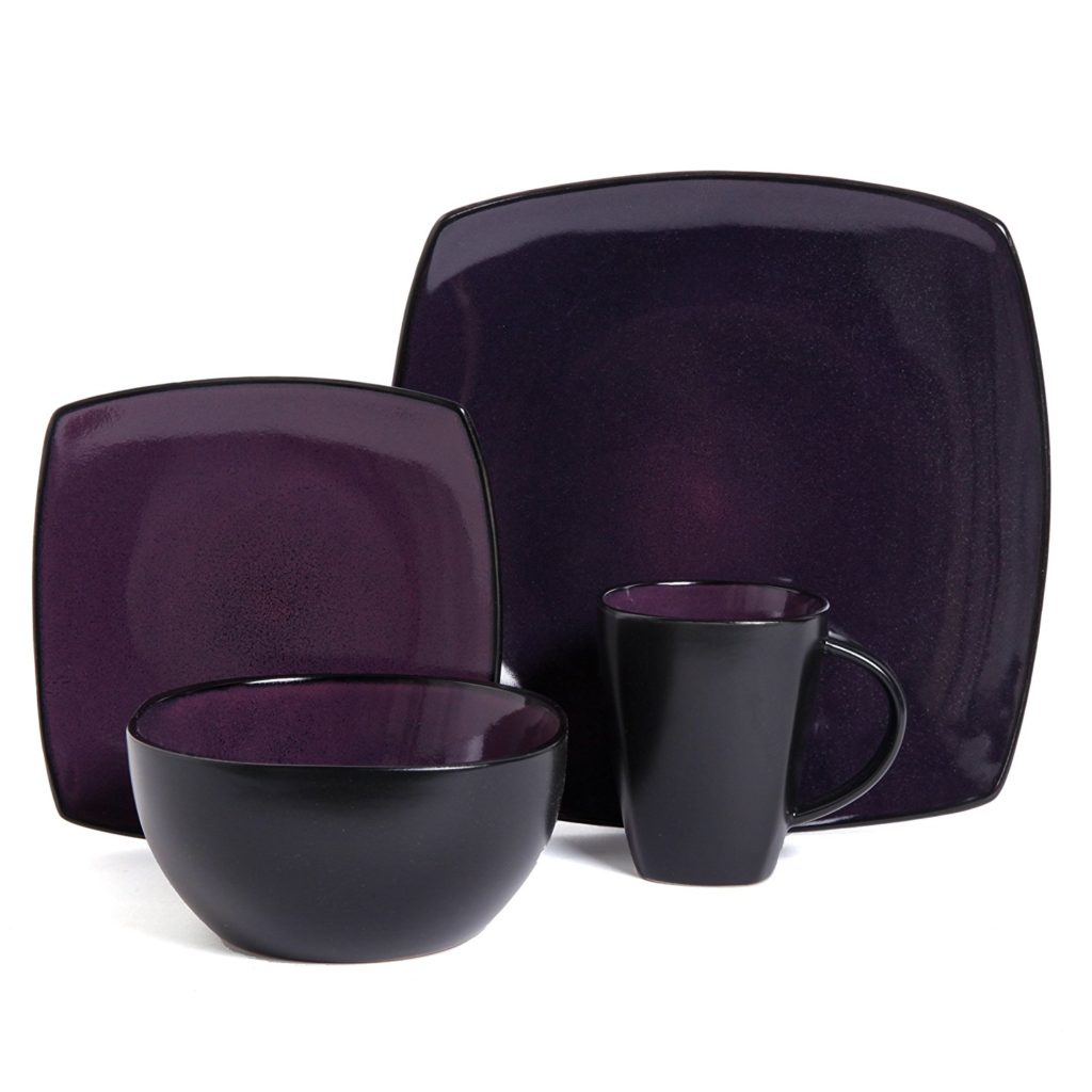 Gibson Home 16 Piece Soho Lounge Purple Dinnerware Set, Purple – For ...