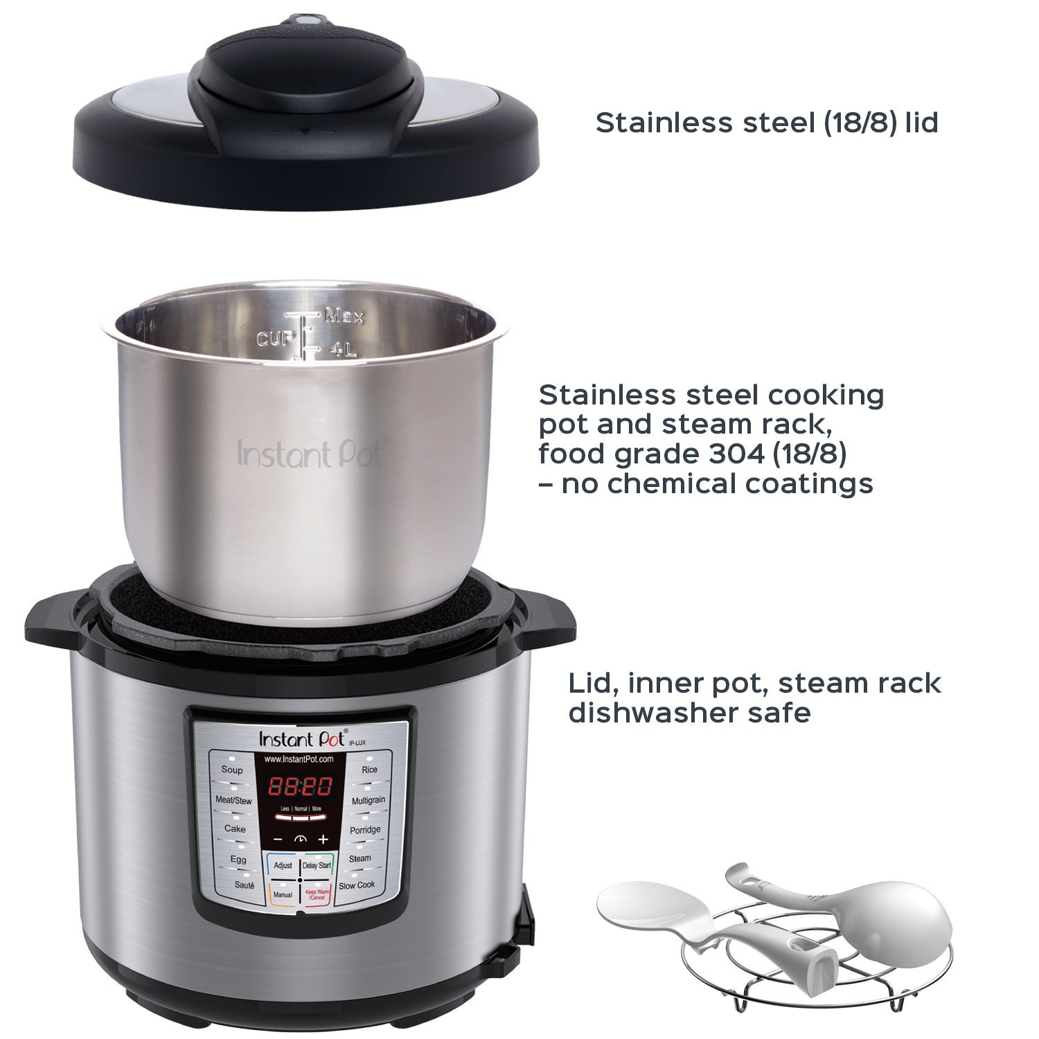 Instant Pot® Lux 6-in-1 Multi-Use Programmable Pressure Cooker, 6 Quart ...