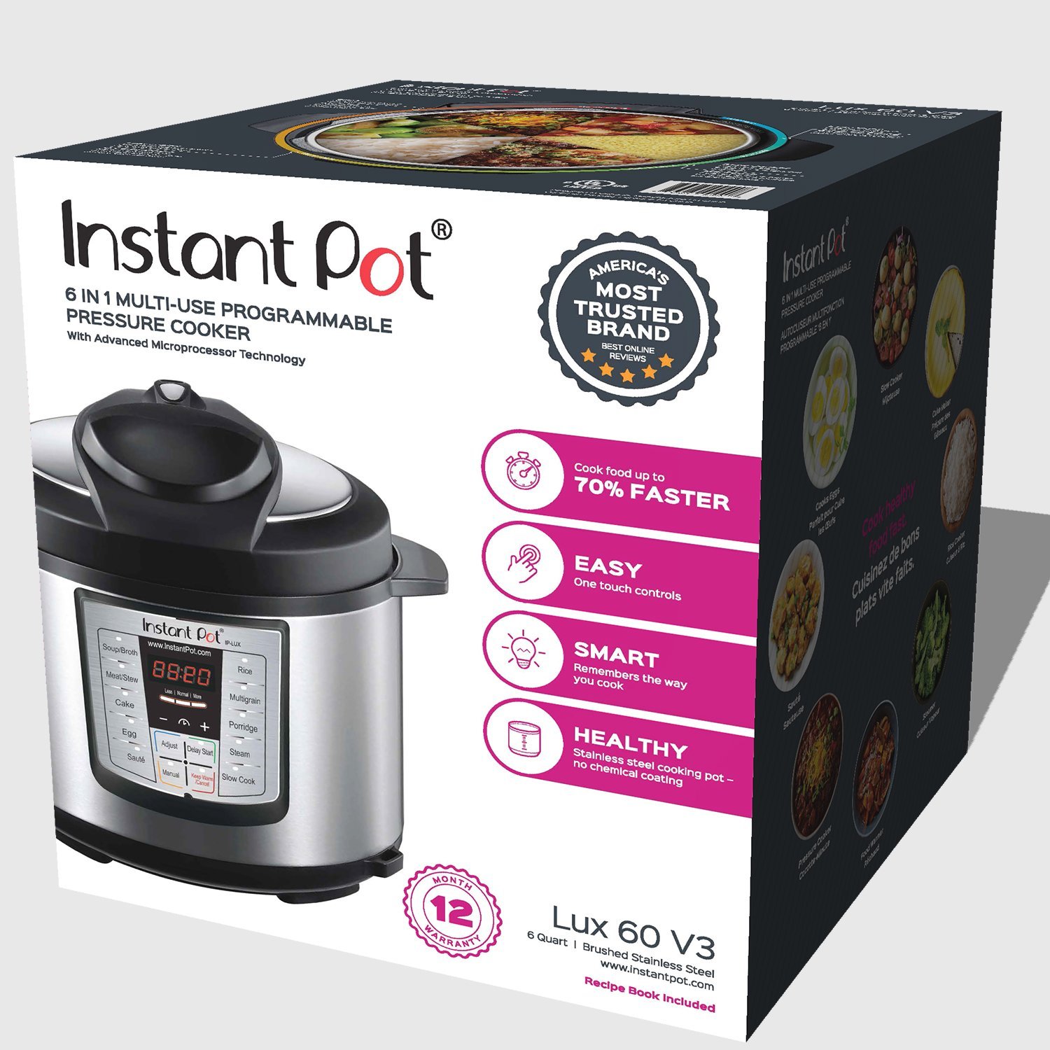 Instant Pot® Lux 6-in-1 Multi-Use Programmable Pressure Cooker, 6 Quart ...