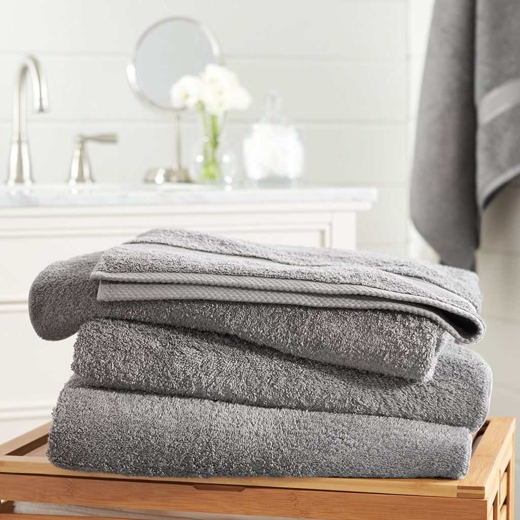 Pinzon Blended Egyptian Cotton 4 Bath Towel Set, Grey – For Sale in Canada